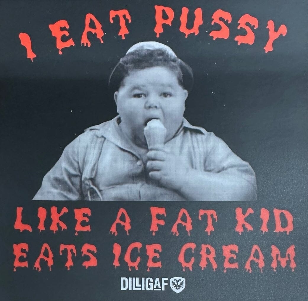 Fat Kid Ice Cream Sticker 4 x 4 – Dilligaf by Bohica Bill