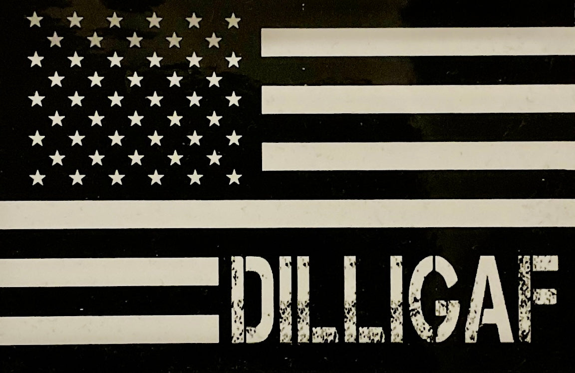 Dilligaf Flag Sticker 3 x 2 – Dilligaf by Bohica Bill